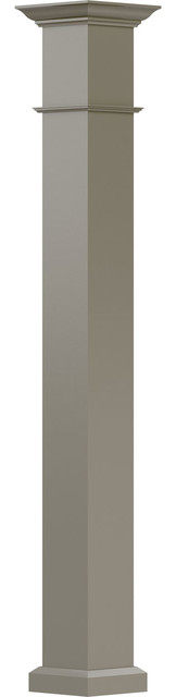 6" x 8' Endura-Aluminum Wellington Style Column, Square Shaft, Textured ...