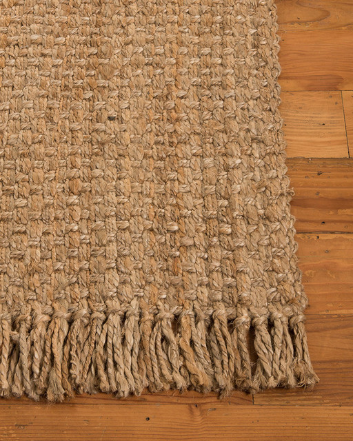 Paloma Basket Weave Hand Woven Natural Jute Casual Area Rug, 6'x9 ...