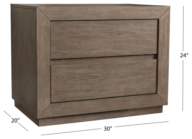 Resto Weathered Gray 2 Drawer Nightstand, Queen - Transitional ...