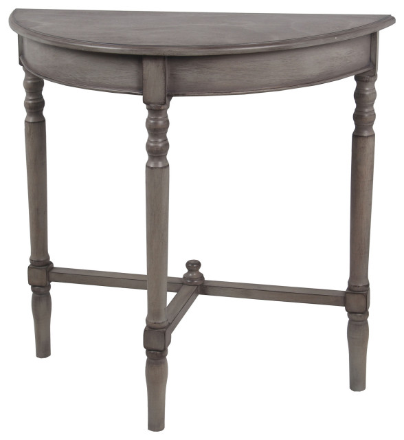 Traditional Wooden Console Table with Half Round Shape Top, Gray ...
