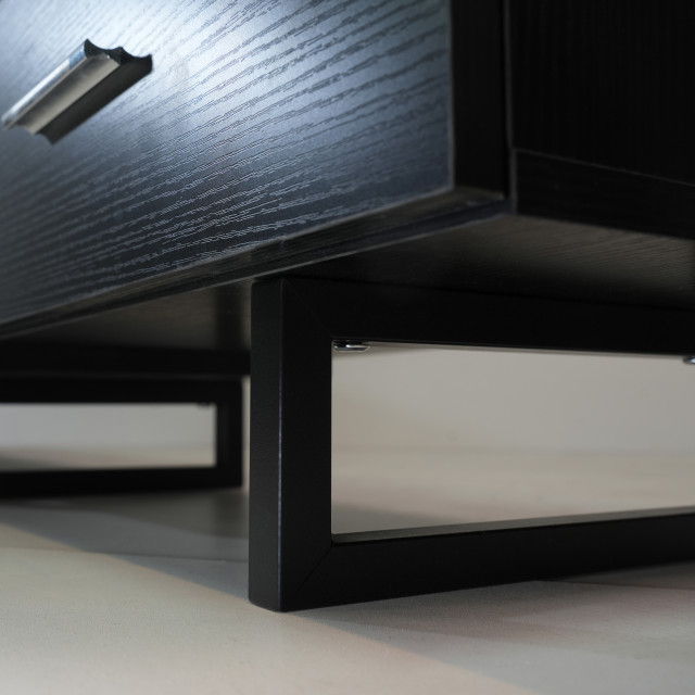 Avery 55-inch 2-Drawer 4-Shelf TV Stand in Steel - Transitional ...
