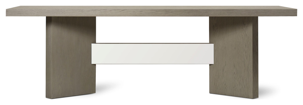 Taupe Oak Modern Dining Table | Andrew Martin Calvin, Medium - Transitional - Dining Tables - by ...