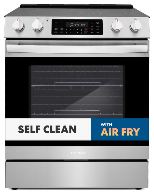 30 in. 6.3 cu. ft. Electric Range with 5 Burner Glass Cooktop in ...