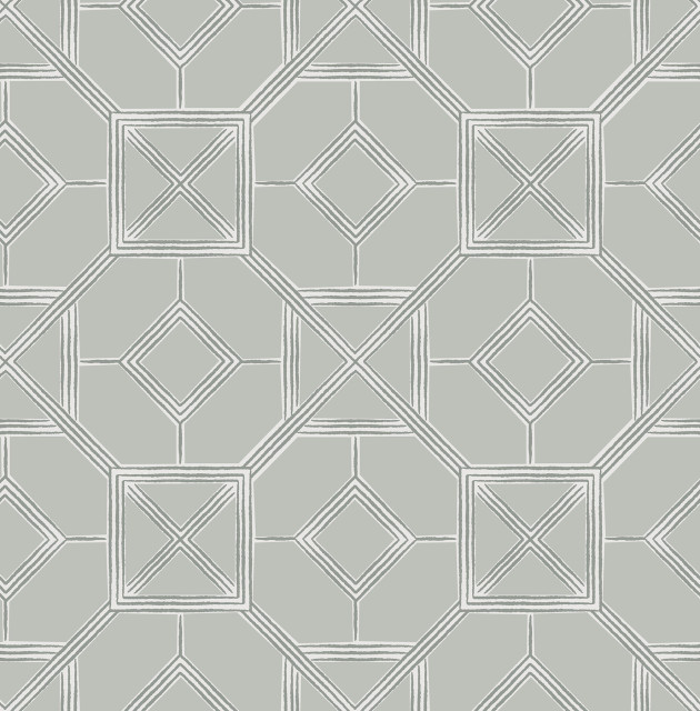 Livia Grey Trellis Wallpaper, Swatch - Contemporary - Wallpaper - by ...