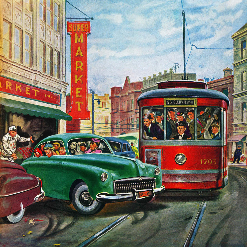 "Parallel Parking" Painting Print on Canvas by Thornton Utz, 18"x18 ...