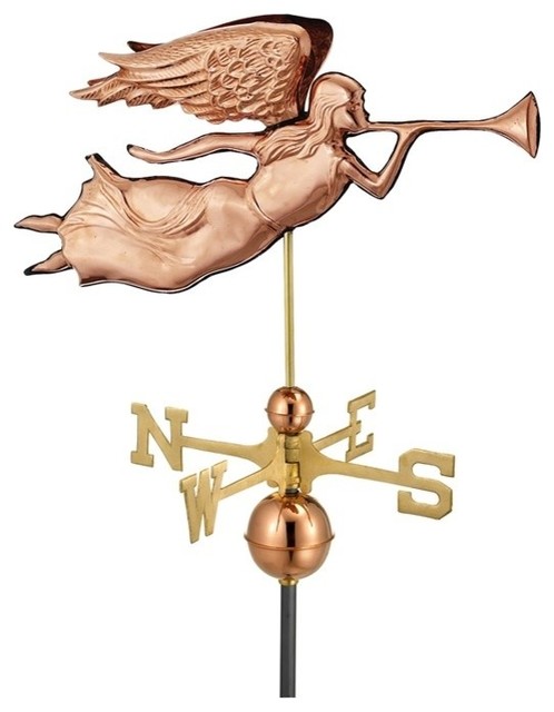 Angel Weathervane, Pure Copper - Contemporary - Weather Vanes - by Good ...