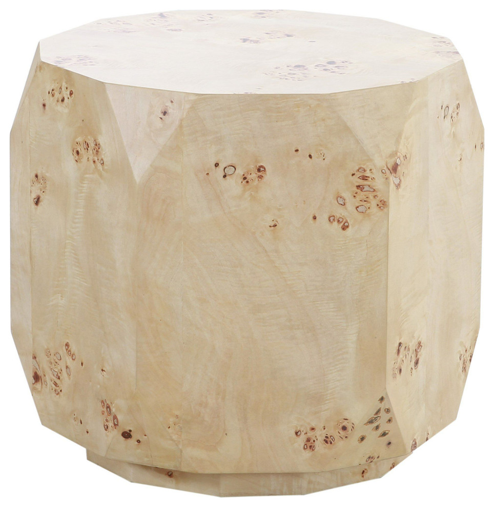 Modrest July Modern Mapa Burl Round End Table - Modern - Side Tables ...