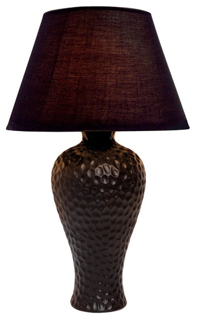 Simple Designs Textured Stucco Curvy Ceramic Table Lamp - Contemporary ...