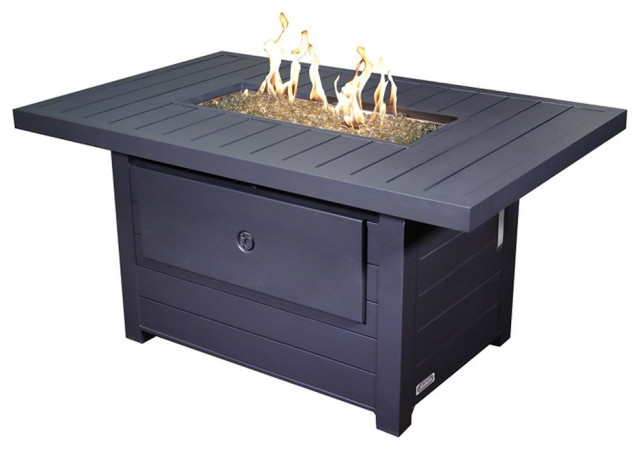 Sunbeam Serenity Modern Style Aluminum Fire Table in Gray Finish ...