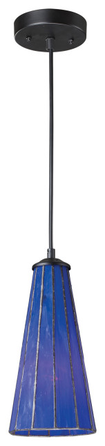 ELK LIGHTING 70000-1Eb Lumino 1-Light Pendant In Electric Blue In Matte ...
