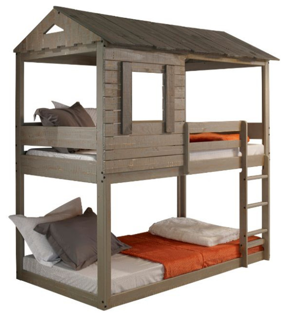 Luciana Barn Style Bunk Bed, Twin/Twin - Farmhouse - Bunk Beds - by ...
