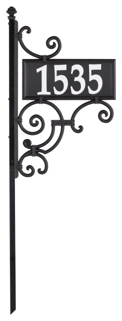 Nite Bright Ironwork Reflective Address Post Sign - Traditional ...