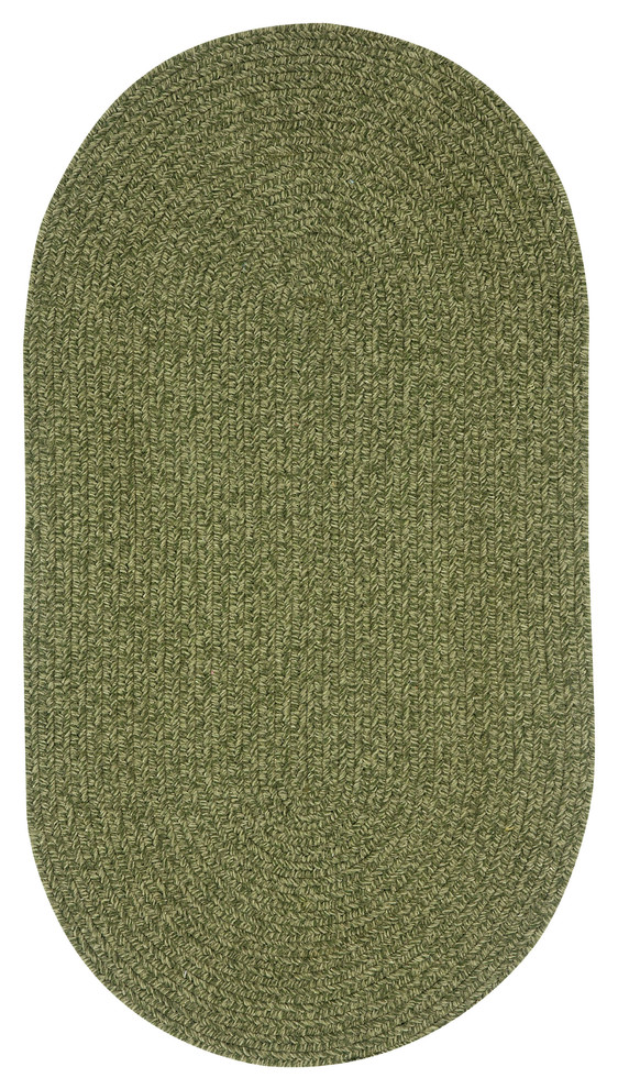 Manteo Braided Oval Rug, Deep Green - Contemporary - Area Rugs - by ...