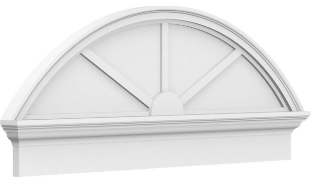 Segment Arch 3 Spoke Architectural Grade PVC Pediment, 64"W x 22-7/8"H ...