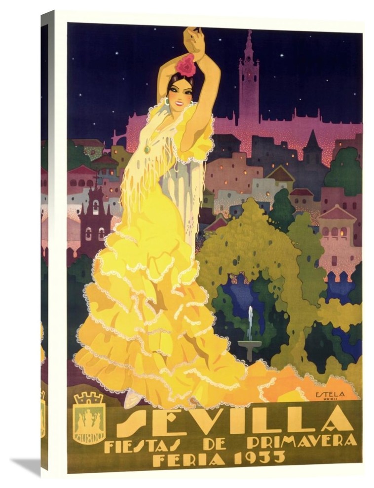 "Sevilla/Fiestas de Primavera" Artwork, 15" x 22" - Midcentury - Prints ...