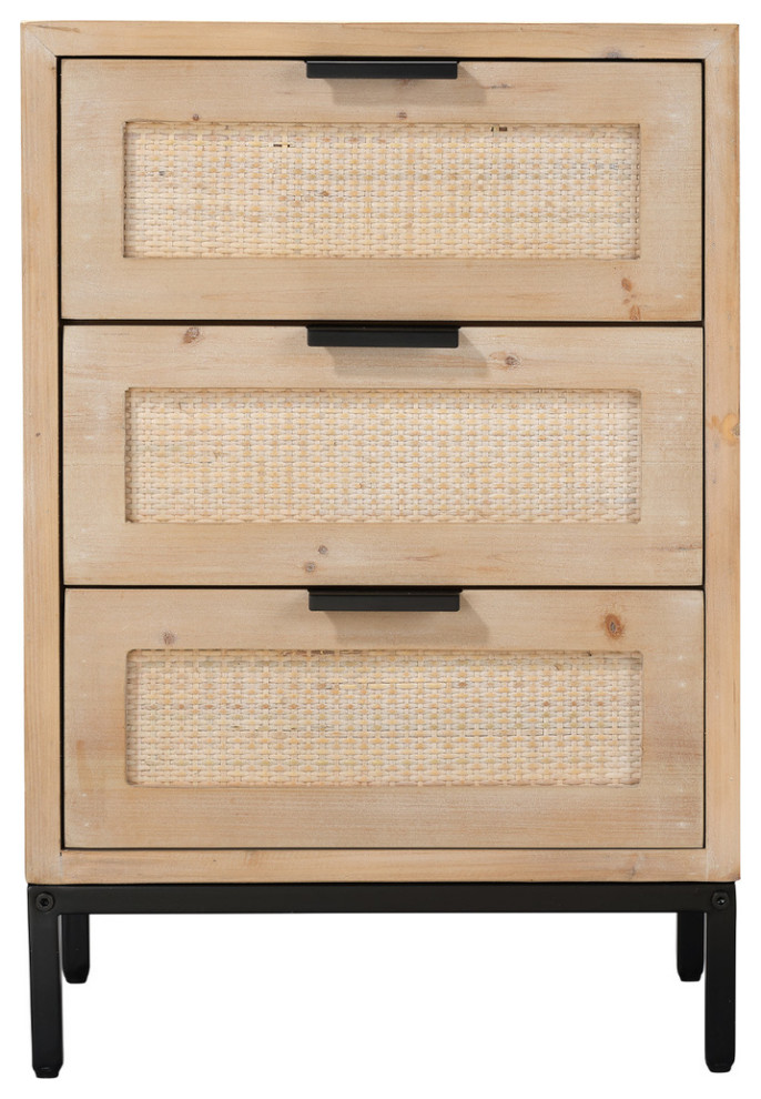 Nanami 3 Drawer Side Table - Tropical - Side Tables And End Tables - by ...