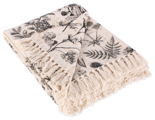 Botanical Printed Throw - Farmhouse - Throws - by Design Imports | Houzz