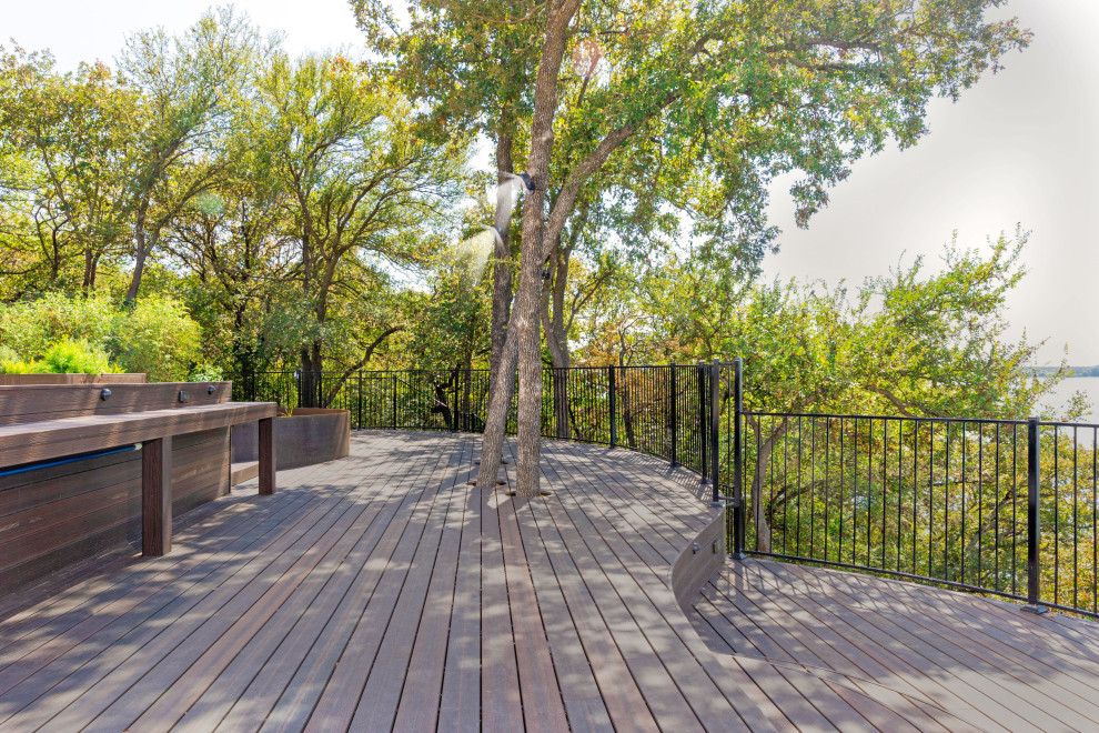 Waterfront deck with pool featuring Rustic Walnut composite decking ...