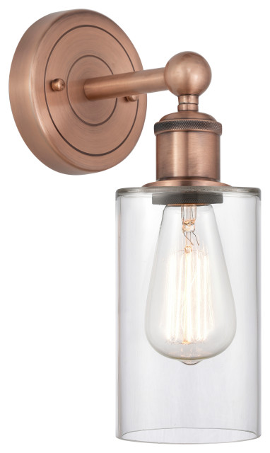 Clymer 1-Light 4" Sconce, Antique Copper - Industrial - Wall Sconces ...