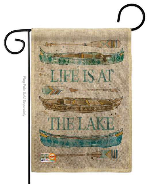Life At The Lake Nature Outdoor Garden Flag - Modern - Flags And ...