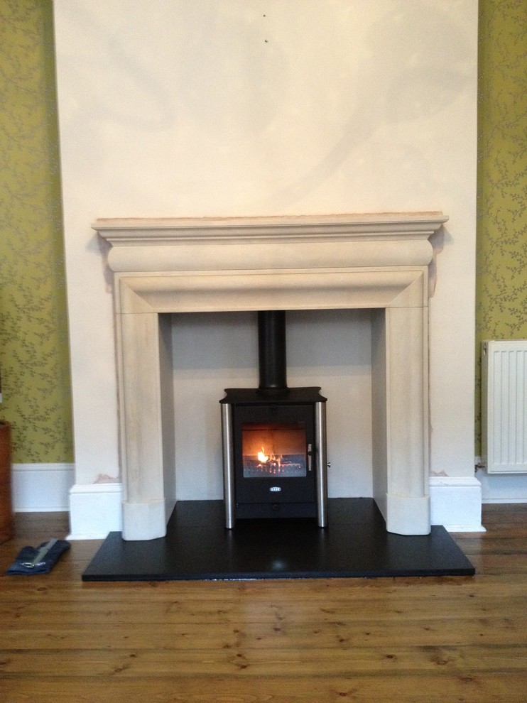 Stone surround with honed granite hearth - Other - by R & R Fireplace ...