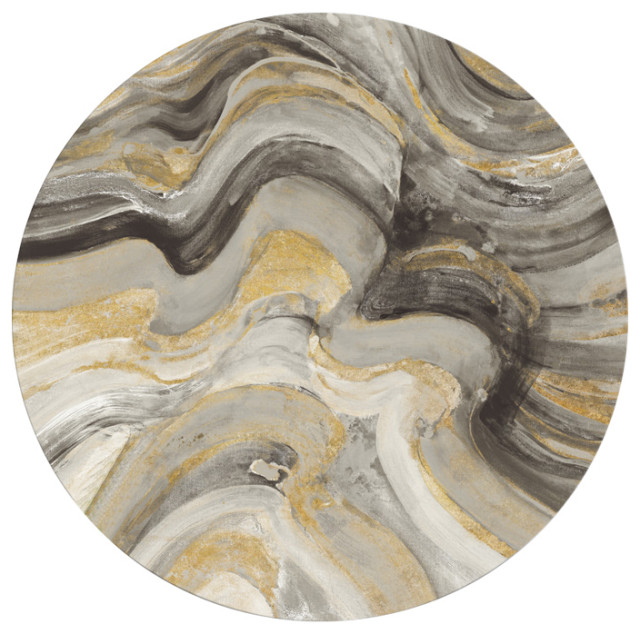 Designart - Glam Gold Canion - Glam Metal Circle Wall Art, 36 ...