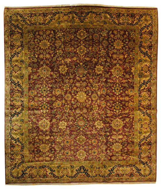 12'x13'9, Handmade Luxury Agra/Mahal Rug, 12'x13'9 - Traditional - Area ...
