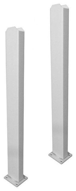 Galvanized Steel Surface Mount for Vinyl Posts, 2 Pack - Transitional ...
