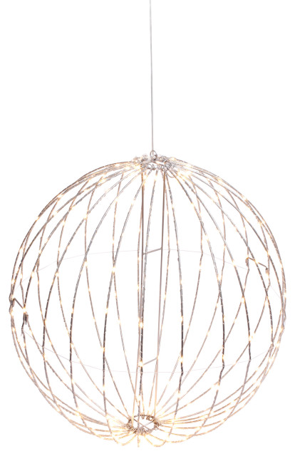 17" Electric Metal Sphere Warm White Micro LED Lights and Outdoor ...