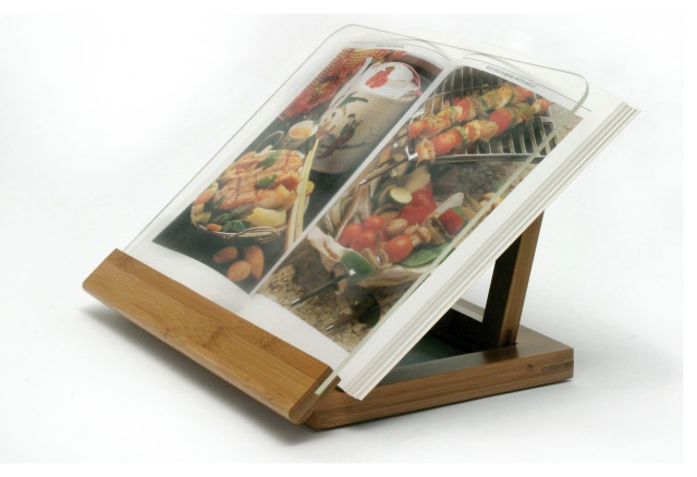 Natural Bamboo Acrylic Recipe Cookbook Holder Stand - Asian - Cookbook ...