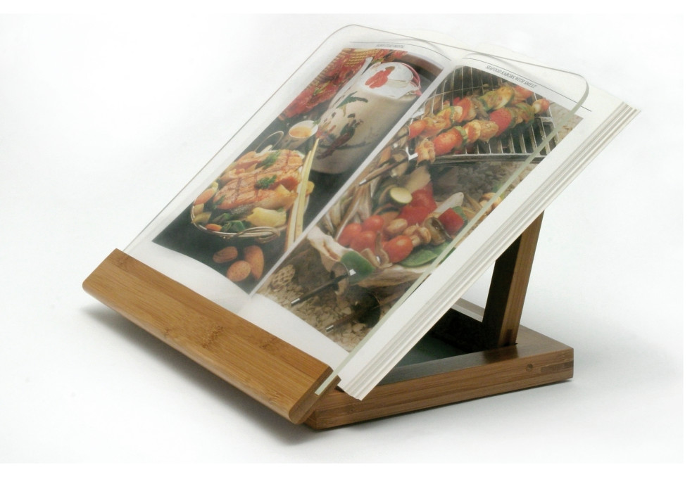 Natural Bamboo Acrylic Recipe Cookbook Holder Stand - Asian - Cookbook ...