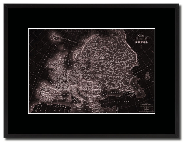 Europe Vintage Vivid Sepia Map Canvas, 16"x21", 16"x21" - Contemporary ...