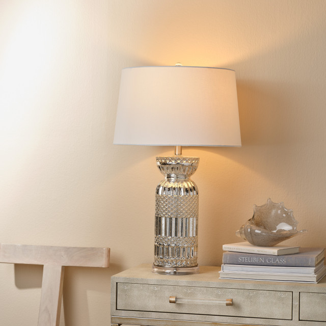 Isla Glass Table Lamp, Silver - Traditional - Table Lamps - by Jamie ...
