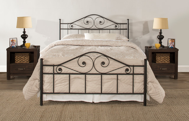 Hillsdale Furniture Harrison Bed Set, with Rails, Textured Black, Queen - Mediterranean ...