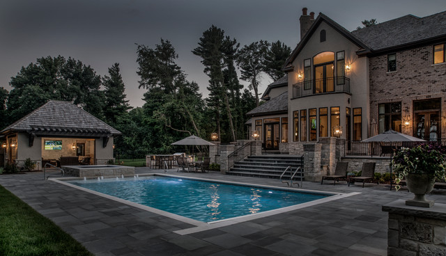 Lake Bluff, IL Swimming Pool, Spa, and Sunshelf with Bubblers ...