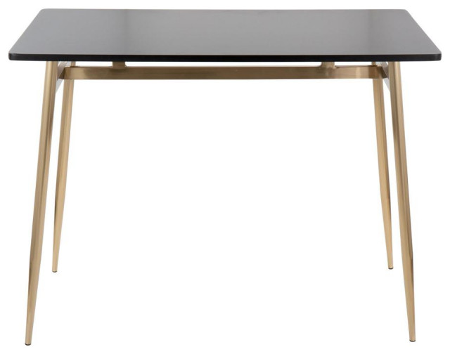 Gold Metal, Black Wood Marcel Counter Table - Contemporary - Dining ...