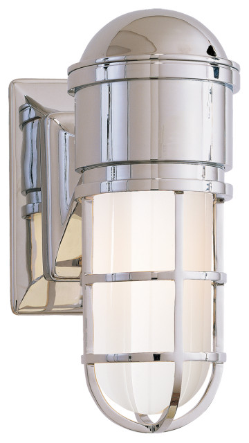 Marine Wall Light in Bronze with White Glass - Beach Style - Bathroom ...