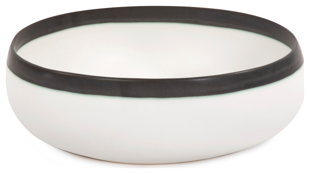 Eclipse White Ceramic Decorative Bowl - Contemporary - Decorative Bowls ...