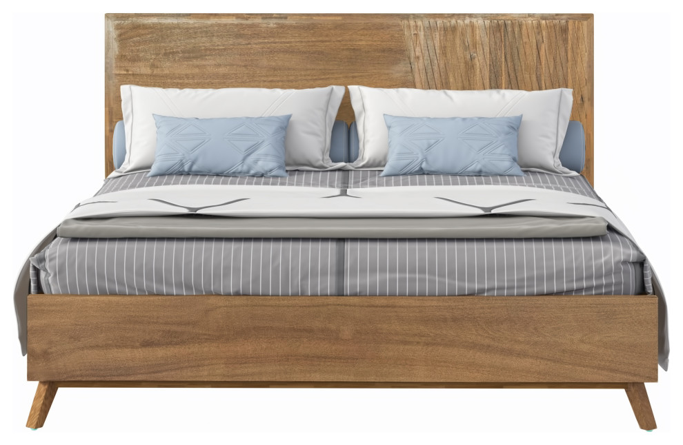 Modrest Claire Walnut Bed - Midcentury - Platform Beds - by Vig ...
