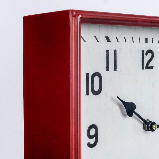 HomeRoots Rectangular Red Modern Wall Clock With Square Pendulum ...