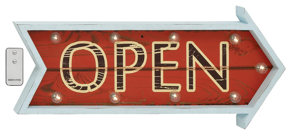 Open Arrow Wall Sign With Led Lights - Modern - Novelty Signs - by ...