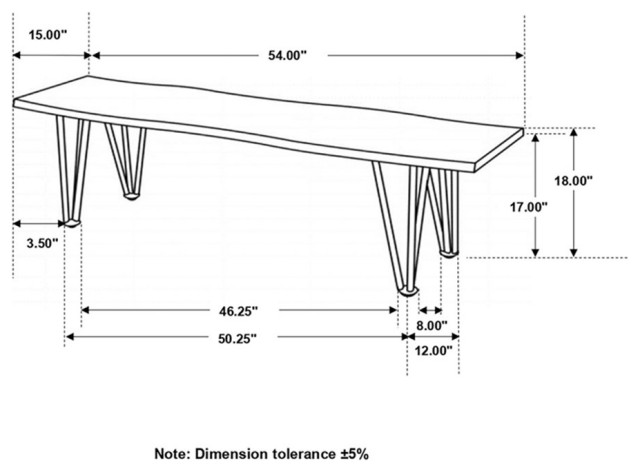 Coaster Topeka Live-edge Wood Dining Bench Mango Cocoa and Gunmetal ...