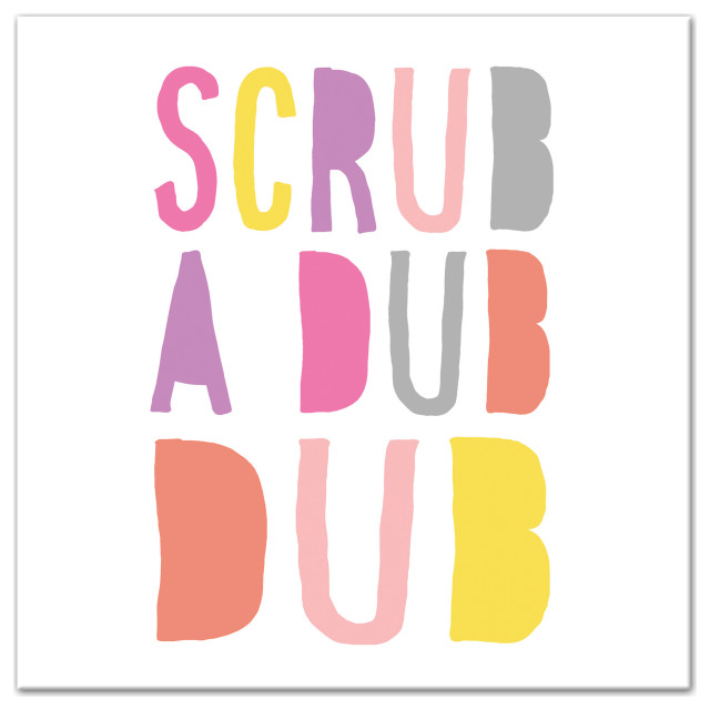 Scrub A Dub Dub Pink Wall Art, 20x20 - Contemporary - Prints And ...