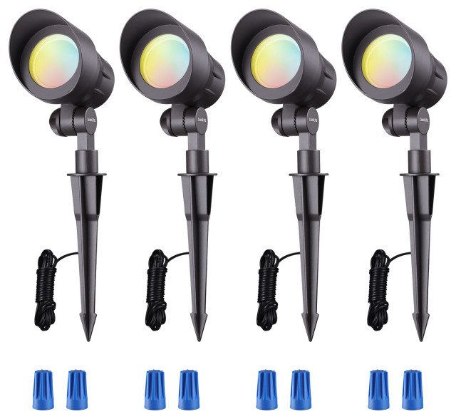 4 Pack Low Voltage LED Landscape Spotlight, Garden Lights, Bronze ...