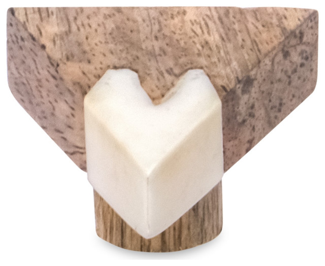 Aurora 1-8/9 in. Triangle Wood & White Cabinet Knob - Contemporary ...