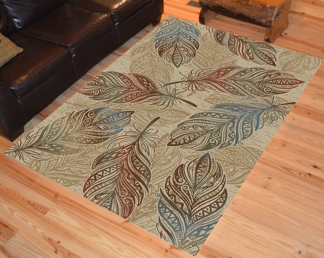 Hearthside Rustic Feather Area Rug, 7'10"x9'10" - Southwestern - Area ...