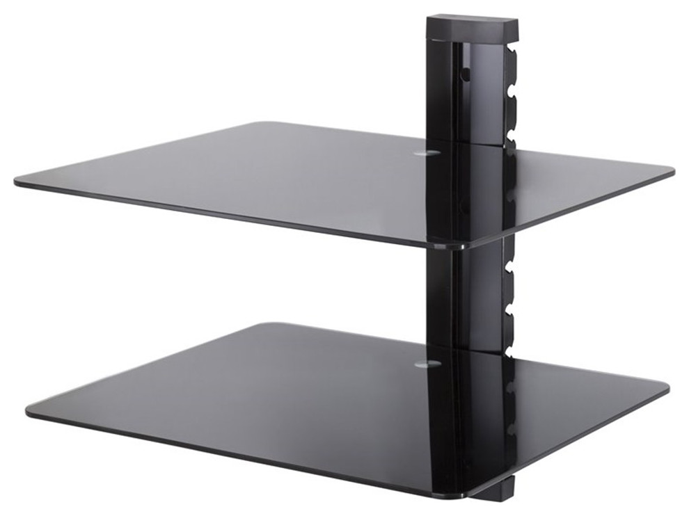 AVF Steel Wall Mounted AV Component Shelving System with 2 Shelves ...