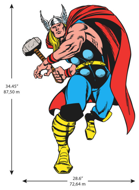 Marvel Classic Thor Comic Peel and Stick Giant Wall Decal ...