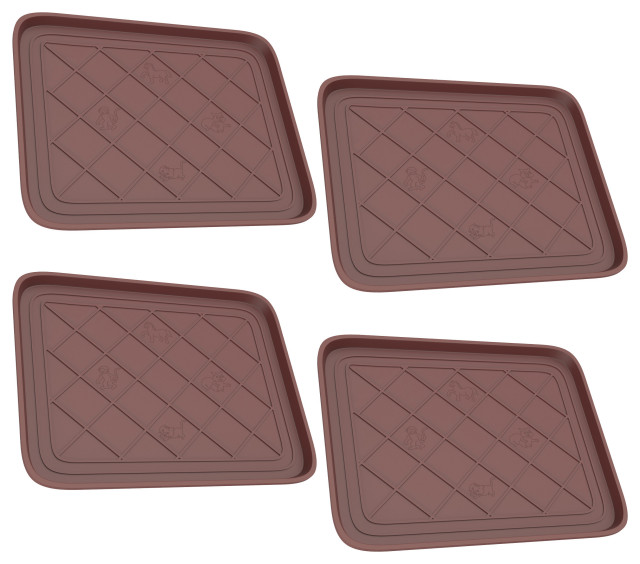 Set of 4 Small Water-Resistant Plastic Utility Shoe Mats, Set of 4 ...
