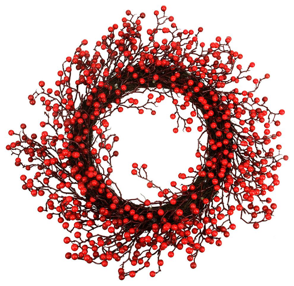 Red Berry Wreath - Rustic - Wreaths And Garlands - by Northlight ...